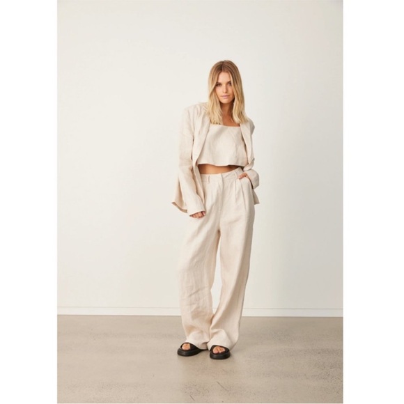 Vince | Pants & Jumpsuits | Vince Linenblend Highwaist Pullon Pant Size ...